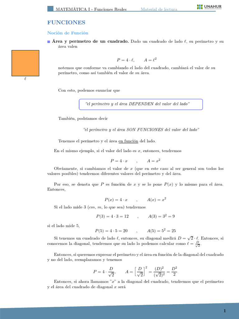03.1 - Funciones (Material de Lectura) | PDF | Función (Matemáticas ...