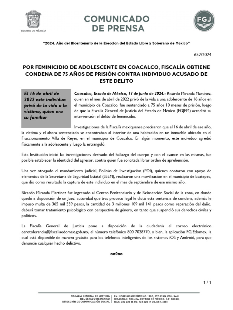 Comunicado 652 | PDF | Prisión | México