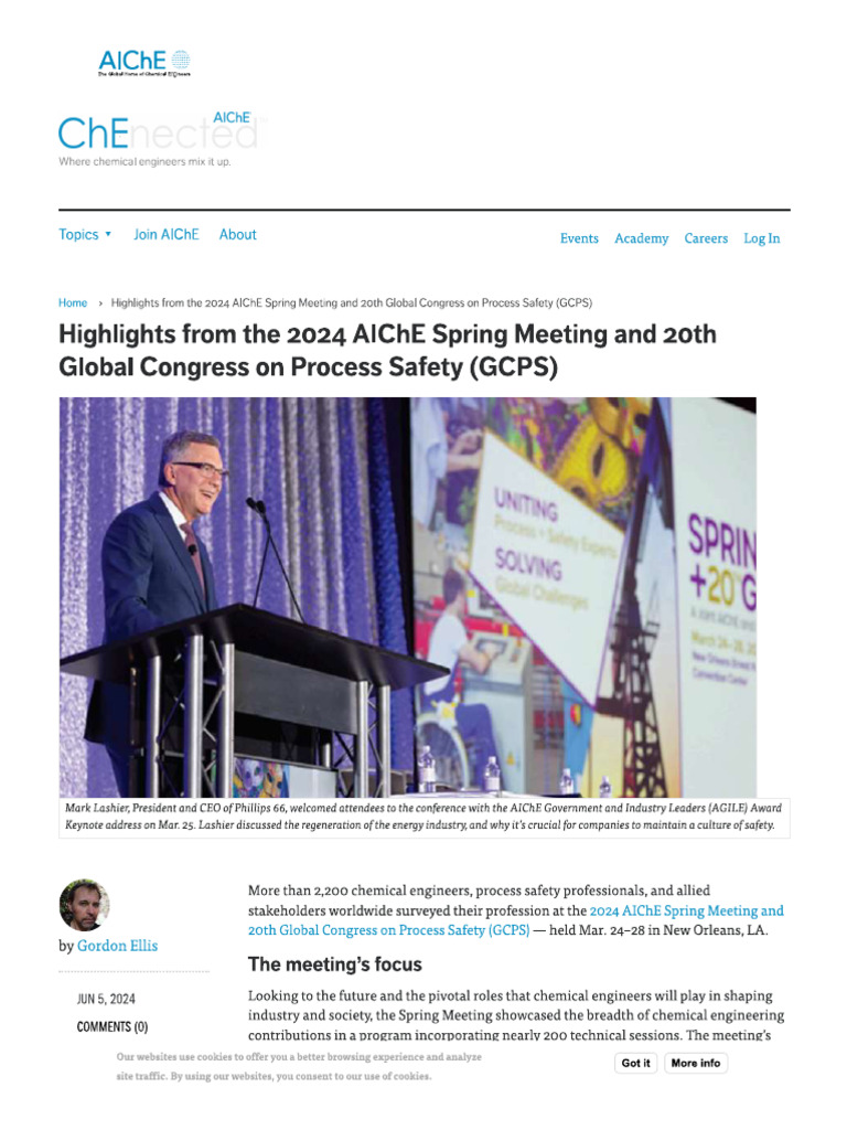 Highlights From The 2024 AIChE Spring Meeting and 20th Global Congress ...