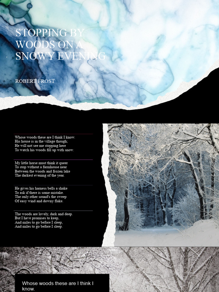 Analysis of Frost's "Stopping by Woods" | PDF | Poetry