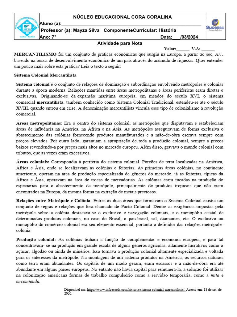 Sistema Colonial Mercantilista Explicado | PDF | Mercantilismo ...