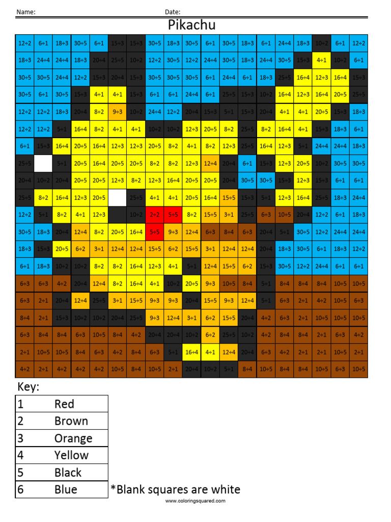 3MD-Pikachu-Division-Pokemon-Math-Worksheets1 | Descargar gratis PDF | Pokémon | Franquicias de ...