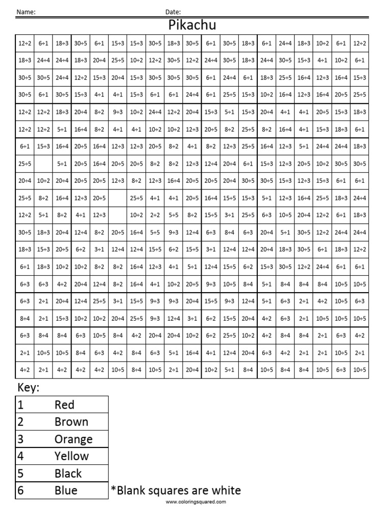 3MD Pikachu Division Pokemon Math Worksheets | PDF | Pokémon ...