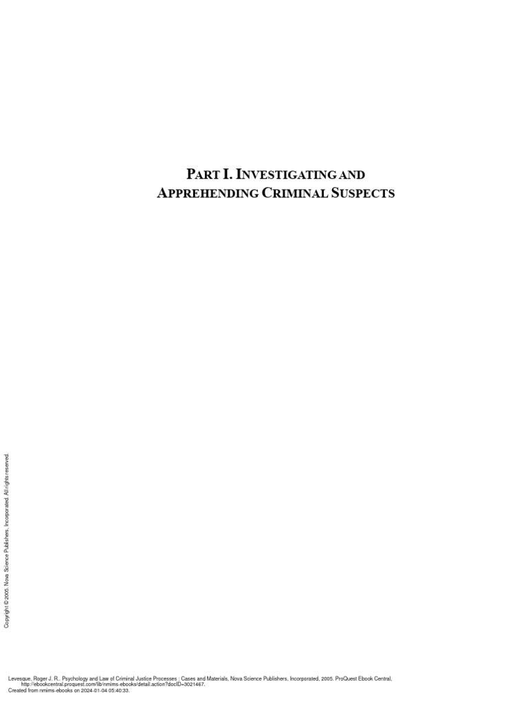 Psychology of Law and Criminal Justice - Investigating Suspects | PDF ...