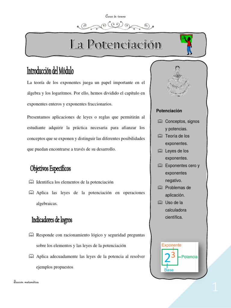 La Potenciacion | PDF | Exponenciación | Números