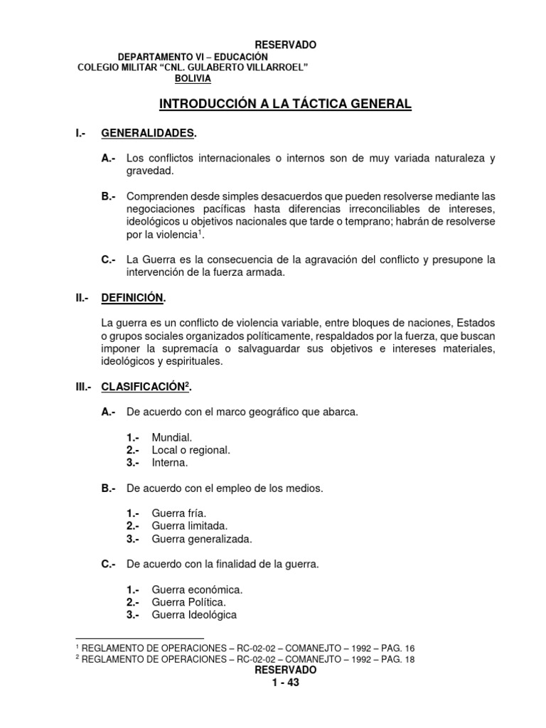 Táctica General | PDF | Estrategia militar | Transporte