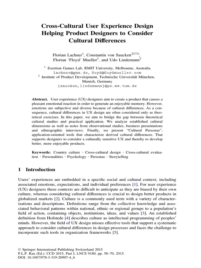 9-Cross-Cultural User Experience Design | PDF | Human–Computer ...
