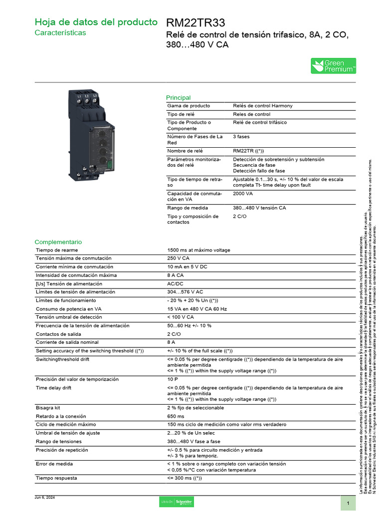 RM22TR33 | PDF | Relé | Diodo emisor de luz
