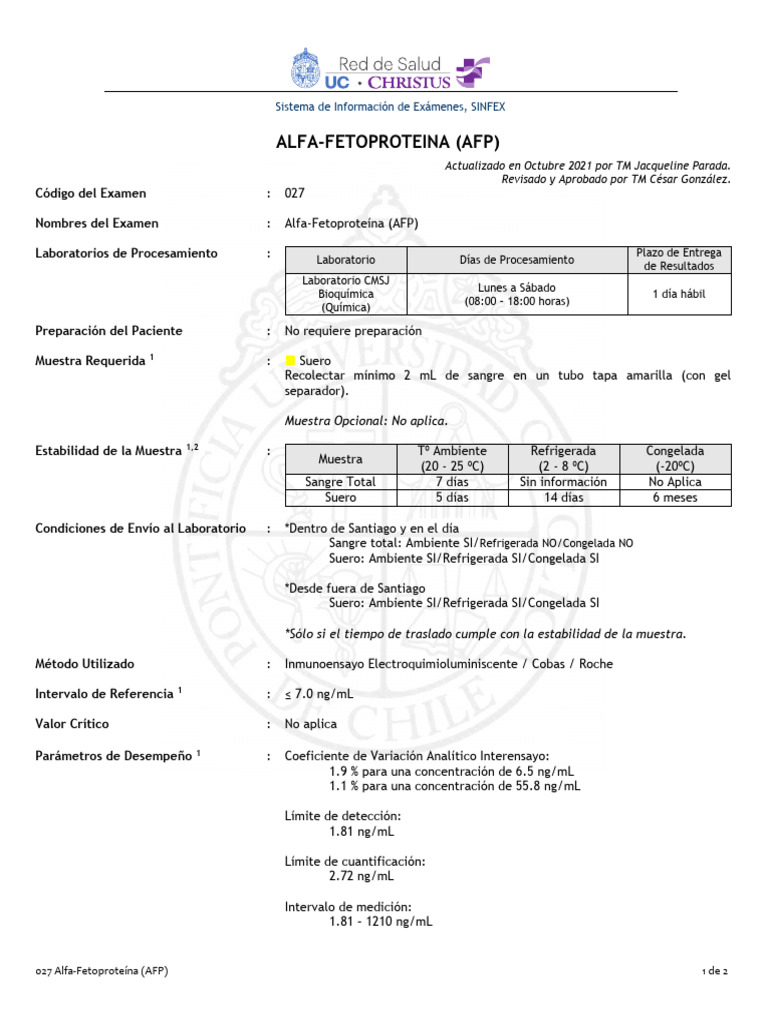 Alfa Feto Proteína | PDF | El embarazo | Enfermedades y trastornos