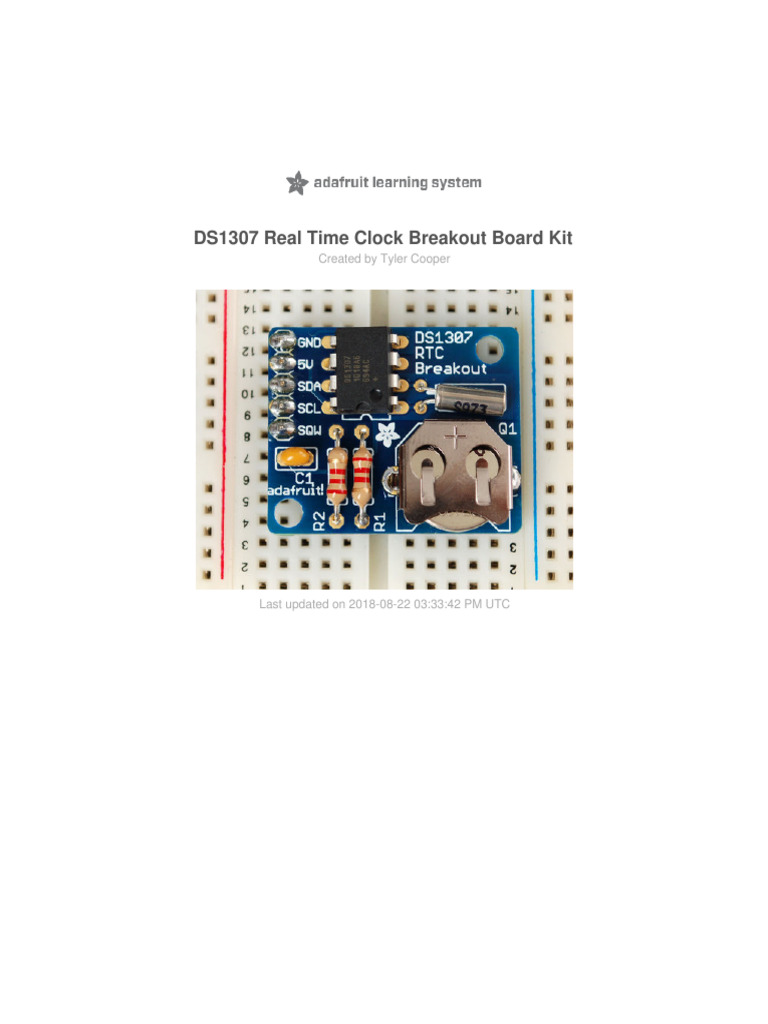 ds1307 Real Time Clock Breakout Board Kit | Download Free PDF | Arduino | Printed Circuit Board