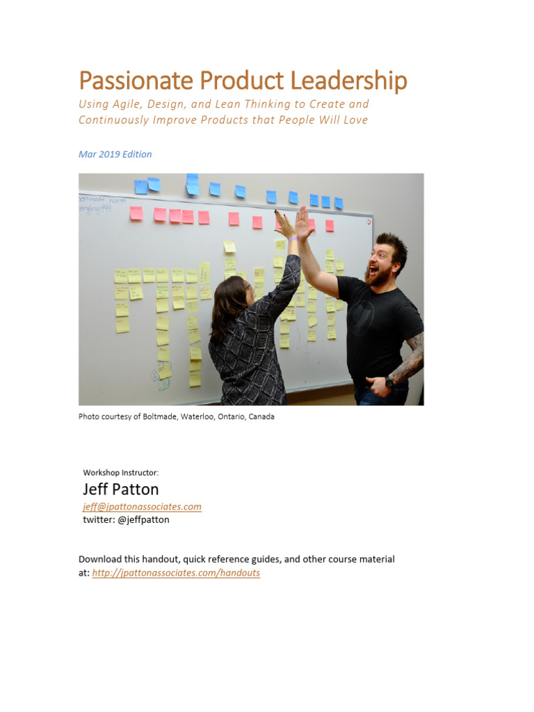 Passionate Product Leadership Course Guide - Mar 2019 | PDF | Scrum (Software Development ...