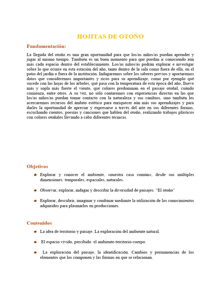 Secuencia Didactica Otoño 2024 | PDF | Paisaje | Otoño