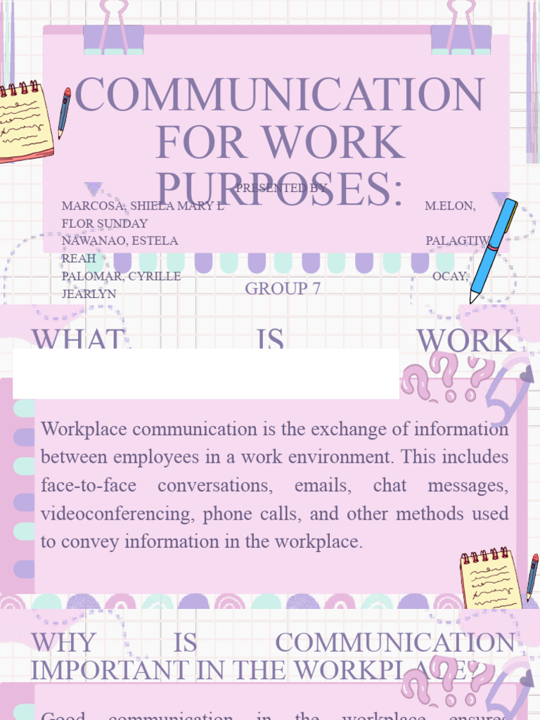 Communication For Work Purposes | PDF | Communication | Information