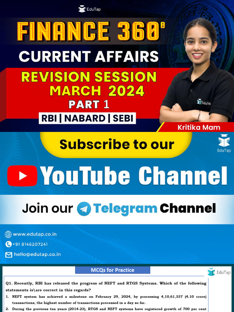 16 March 2024 - Revision March 2024 - Finance 360 | PDF | Reserve Bank Of India | Financial Services