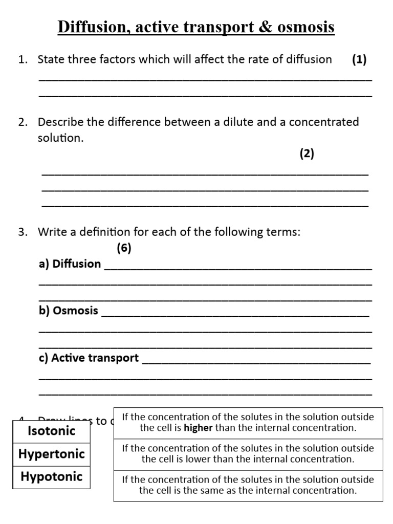Diffusion--osmosis---active-transport | Download Free PDF | Osmosis ...