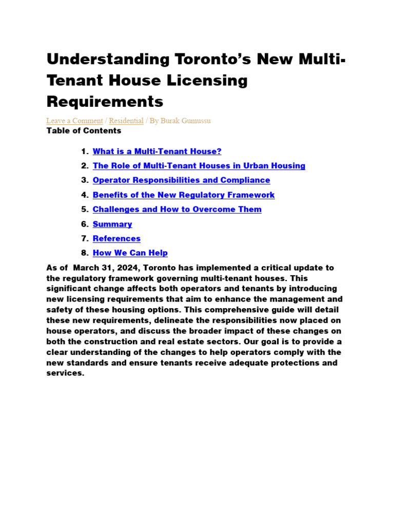 Understanding Toronto’s New Multi-Tenant House Licensing Requirements ...