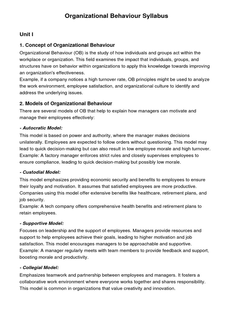 MBA Organizational Behaviour Monday June3 2024 | PDF | Attitude ...