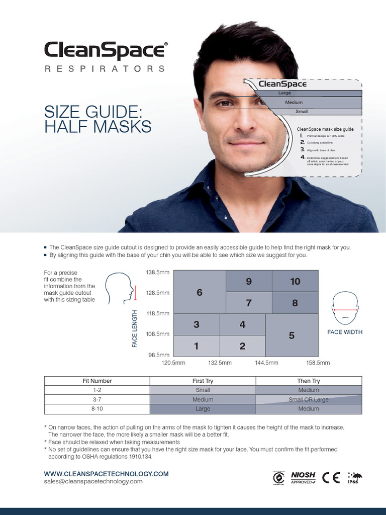 CleanSpace Half Mask Size Guide | PDF