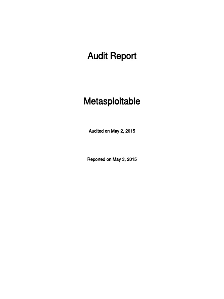 Nexpose Audit Report | Download Free PDF | Vulnerability (Computing) | Computing