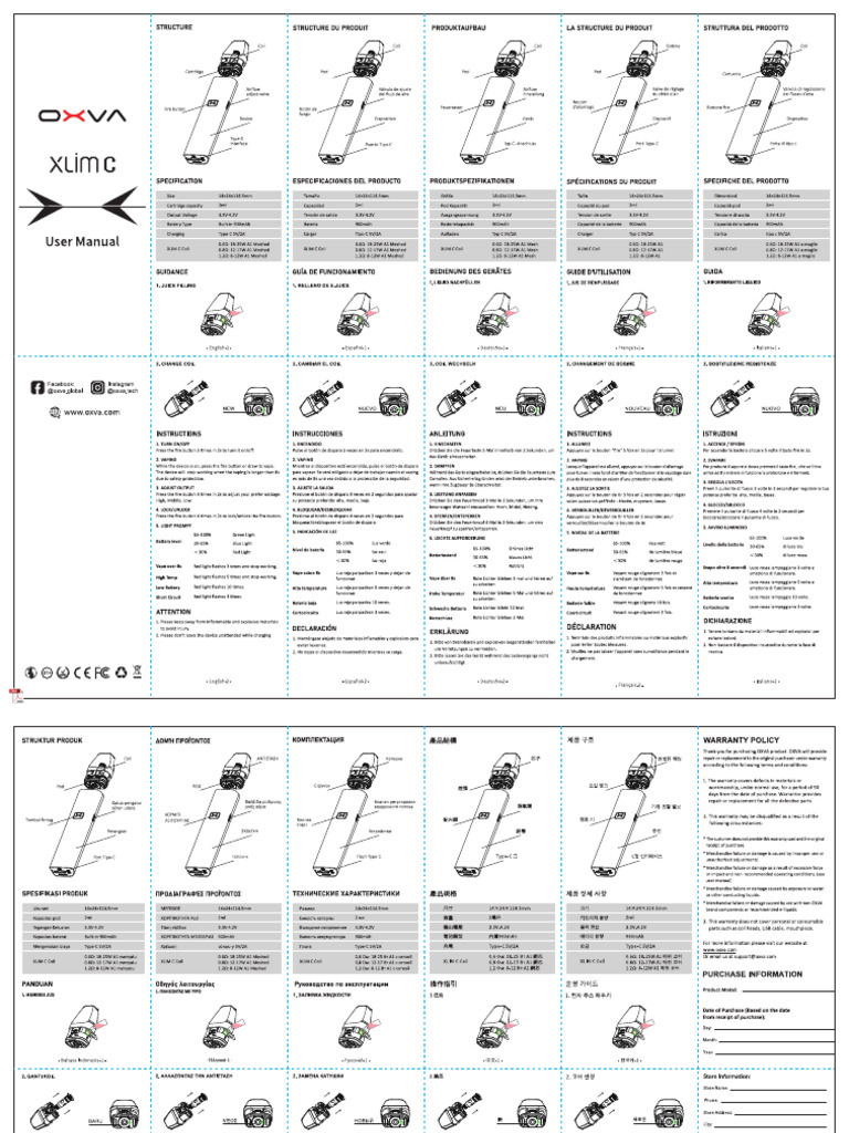 Oxva Instructions | PDF