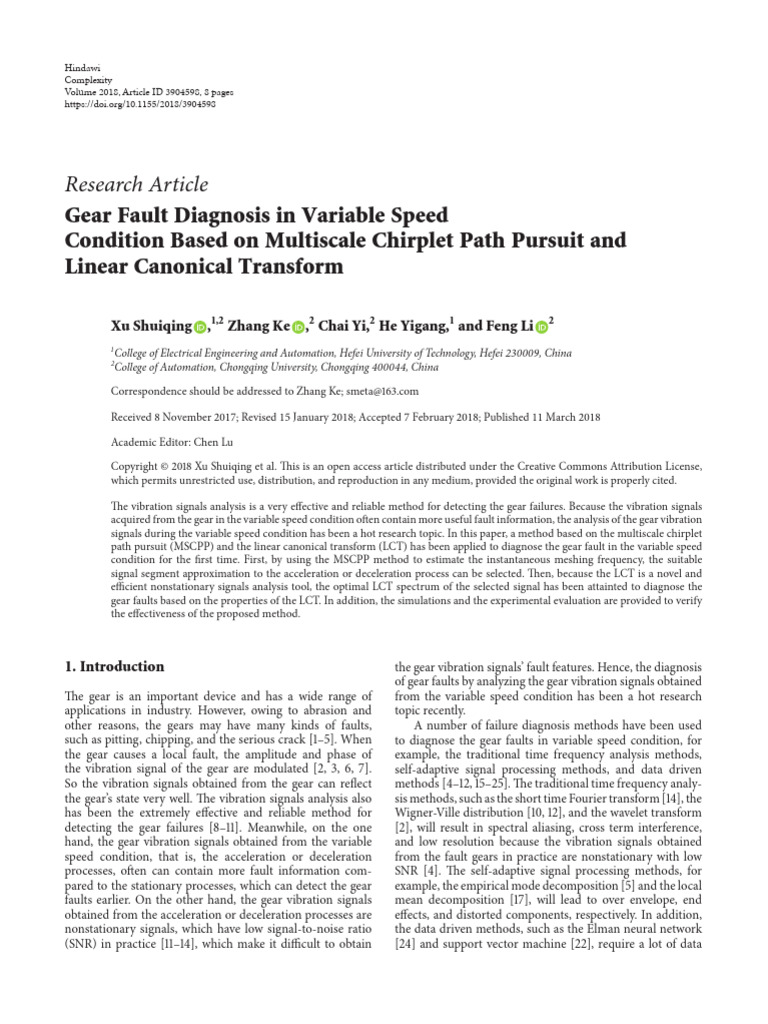 Gear Fault Diagnosis in Variable Speed Condition B | Download Free PDF ...