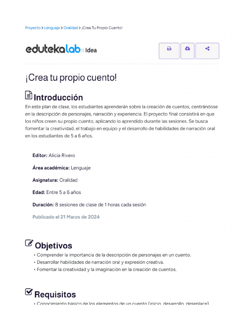 ¡Crea Tu Propio Cuento! | PDF