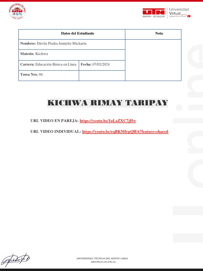 Kichwa Rimay Taripay | PDF