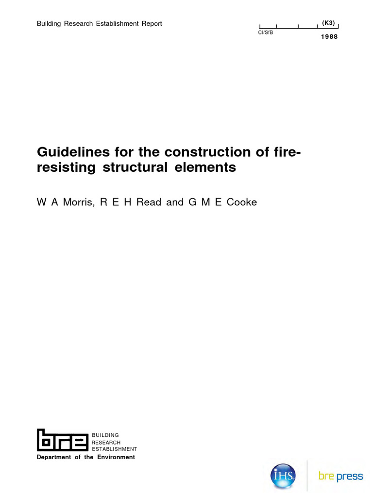 BRE128 - Guidelines For The Construction of Fire Resisting Structural ...