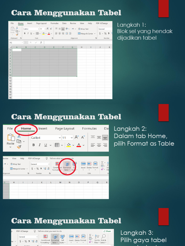 Panduan Penggunaan Tabel dan Rumus | PDF