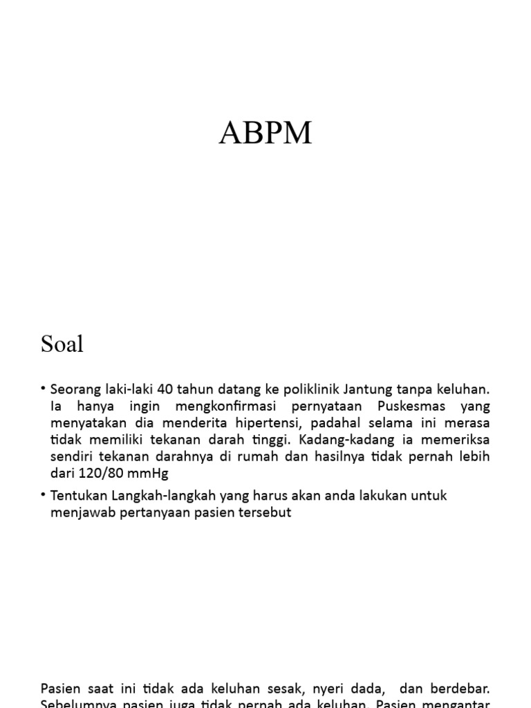 Contoh Soal Abpm Dan Treadmill | PDF