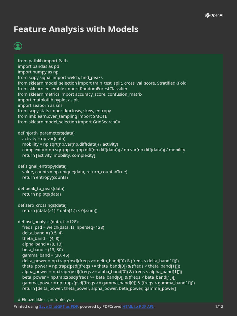 Feature Analysis with Models | PDF | Statistics | Data Analysis