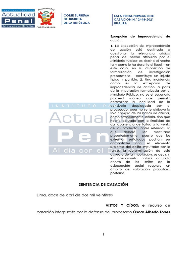 Casacion 2448 2021 Huaura AP 3 | PDF | Justicia | Crimen y violencia