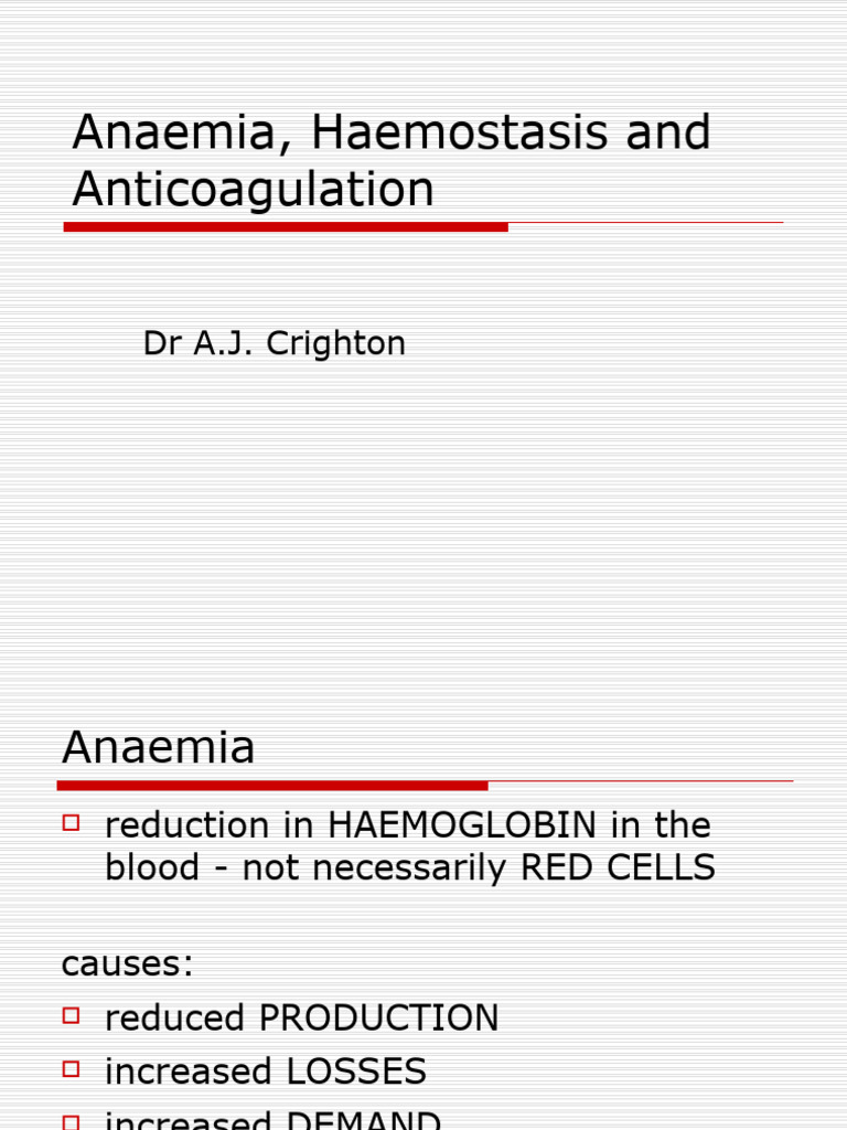 Bleeding & Coagulation | PDF | Coagulation | Anemia