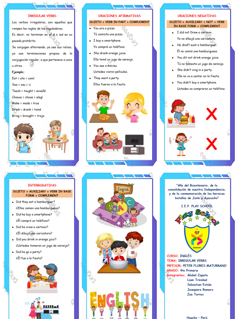 Triptico - Ingles | PDF | Morfología | Morfología Lingüística