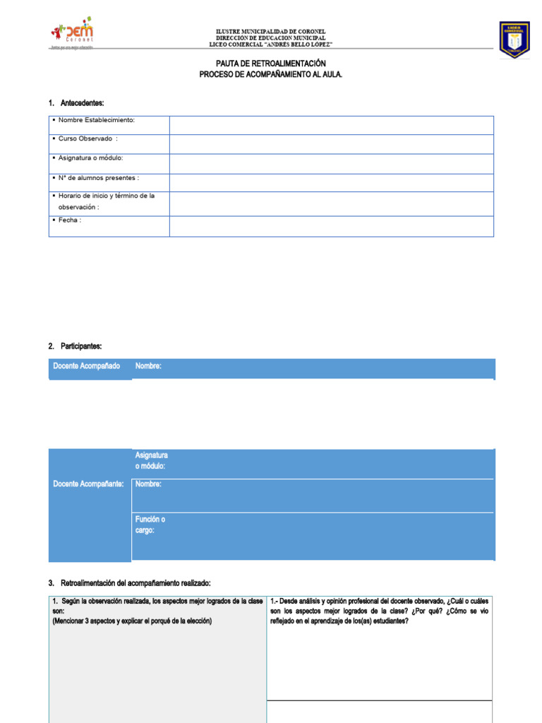 Formato Retroalimentación Final | Descargar gratis PDF | Maestros ...