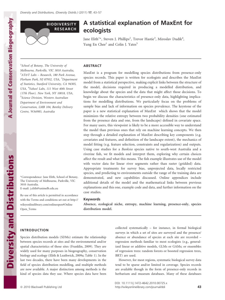 Statistical Insights on MaxEnt for Ecologists | PDF | Logistic Regression | Dependent And ...