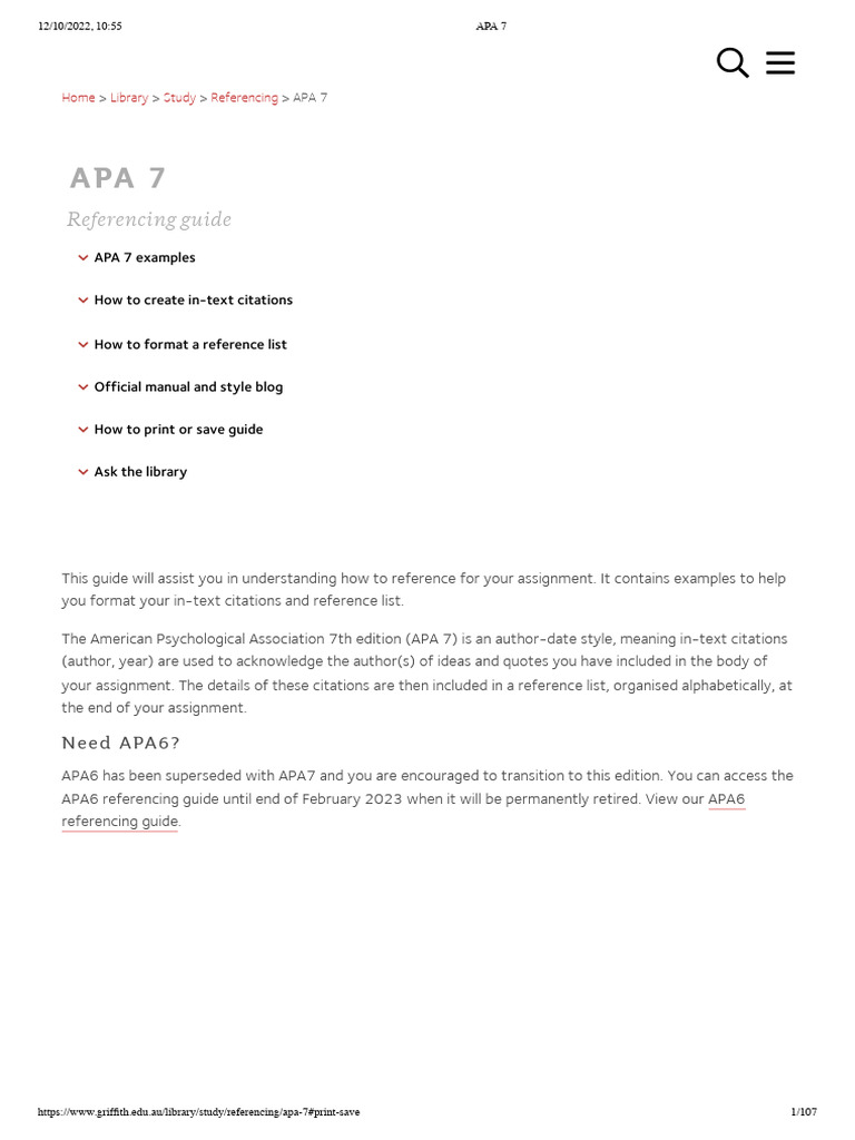 Apa 7 | PDF | Apa Style | Citation