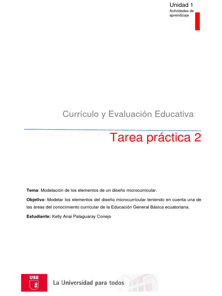 Tarea Practica 2 | PDF | Plan de estudios | Evaluación
