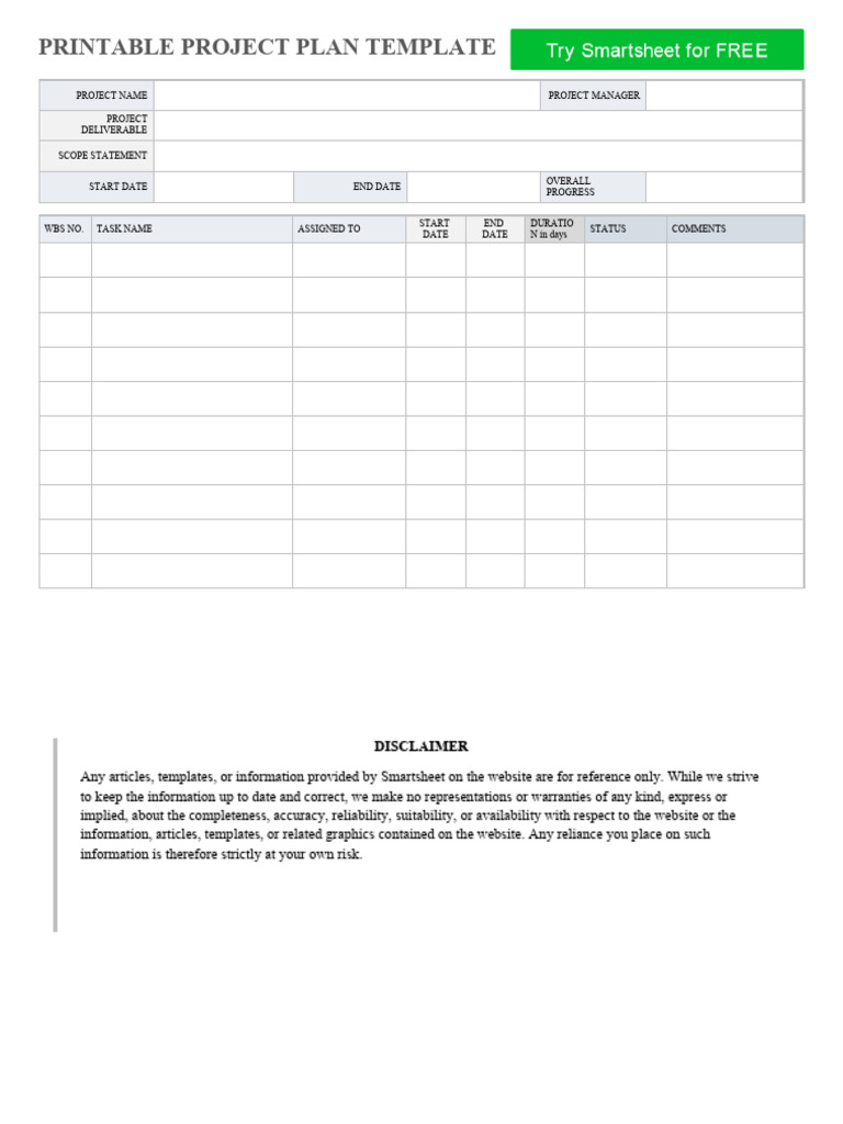 Printable Project Plan Template Guide | PDF | Art | Computers