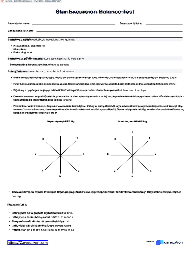 Star Excursion Balance Test - En.es | PDF