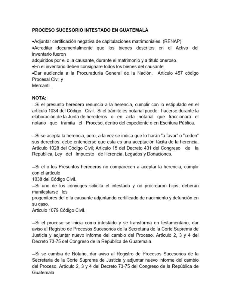 Proceso Sucesorio Intestado | PDF | Herencia | Documentos legales