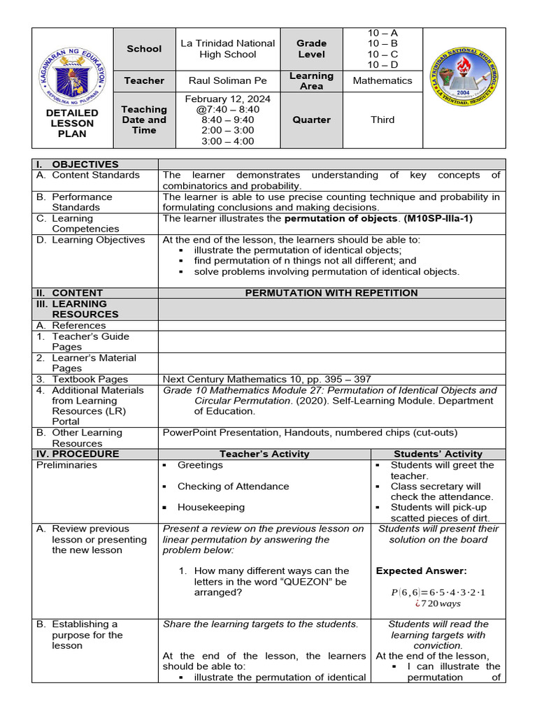 2 12 24 (Permutation With Repetition) | PDF | Learning | Permutation