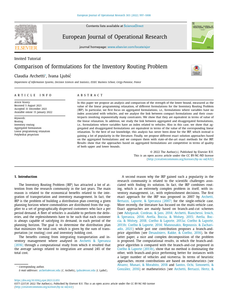 Claudia Archetti 2022 | PDF | Linear Programming | Mathematics