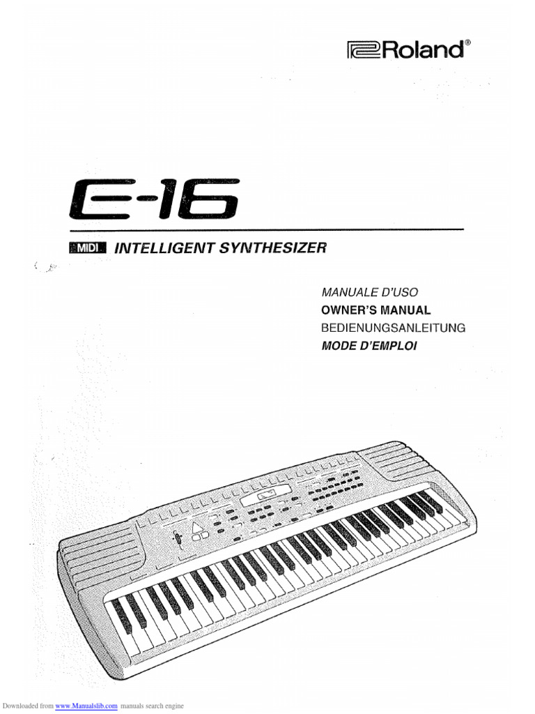 Teclado Roland E16 - Manual Do Usuário | PDF | Internet Search ...