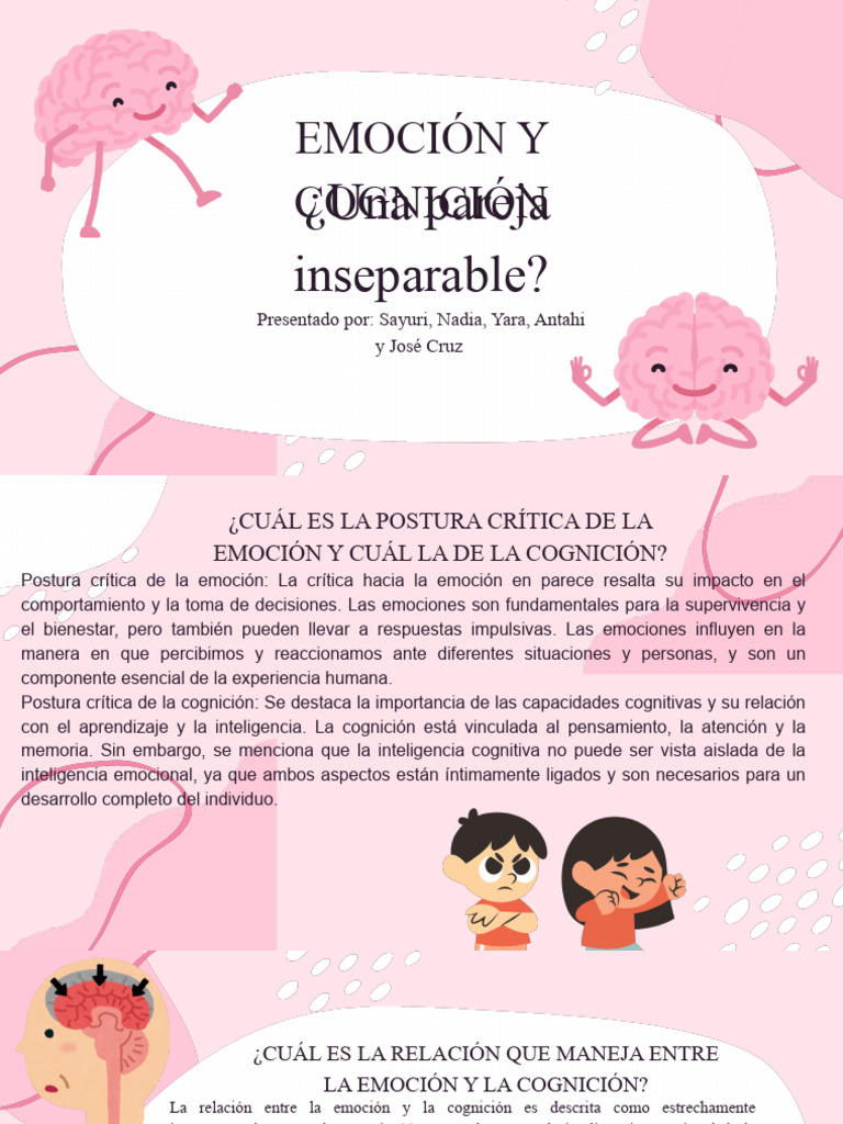 Emoción Y Cognisión Una Pareja Inseparable Pdf
