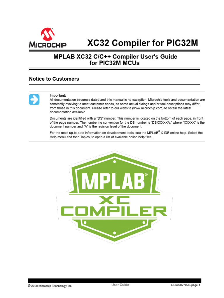 Mplab Xc32 C Compiler For Pic32m Mcu Ug 50002799b | PDF | C (Programming Language) | Compiler