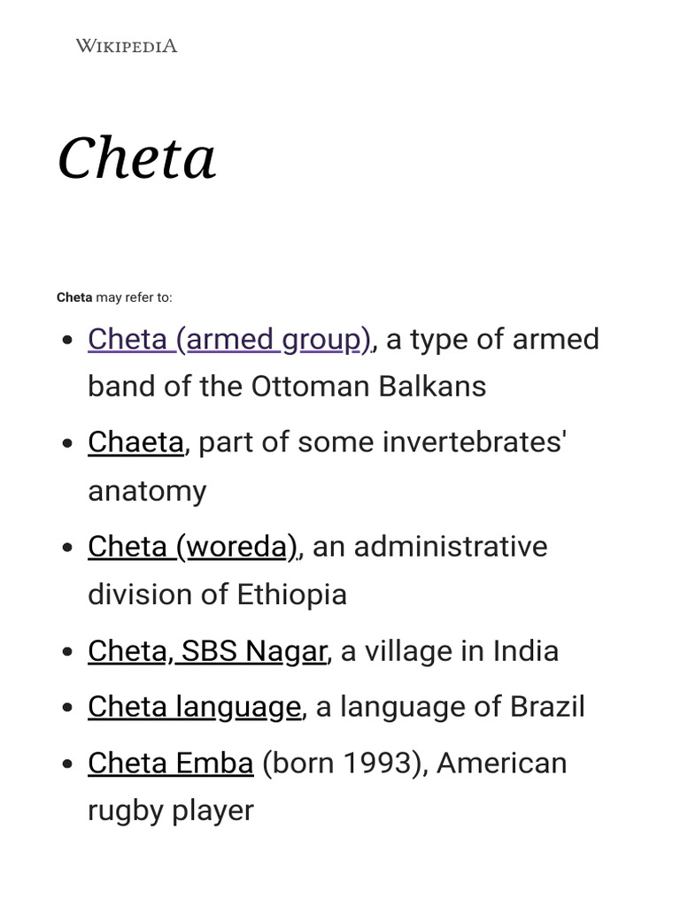 Cheta - Wikipedia (1) | PDF