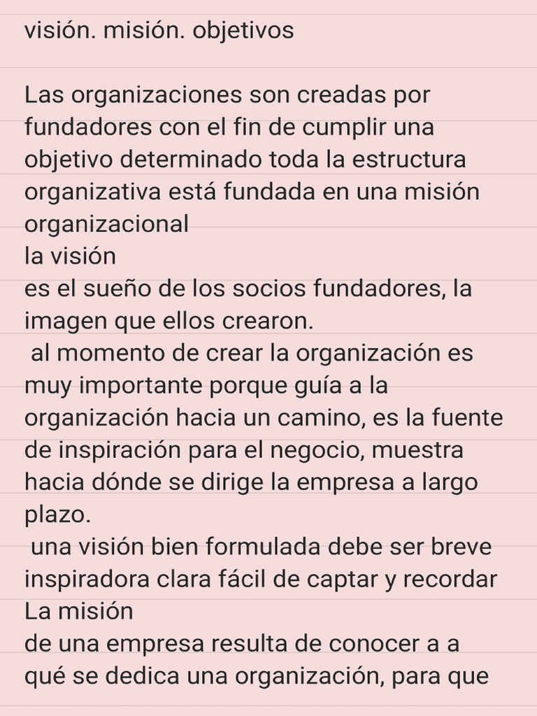 Visión Misión Objetivo Definicion | PDF