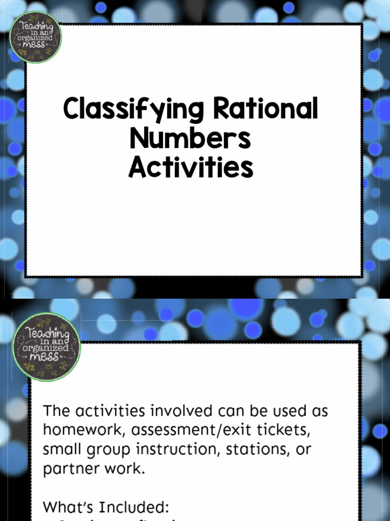 Classifying Rational Numbers Activities | PDF | Integer | Rational Number