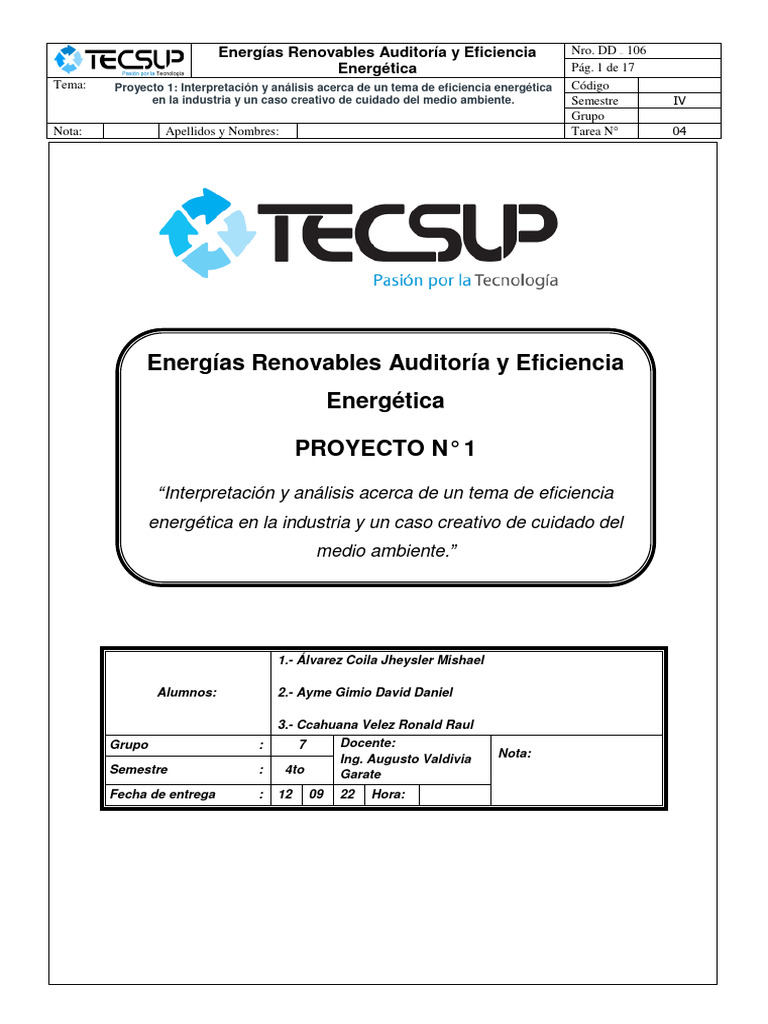 Proyecto Grupo Alvarez Ayme Ccahuana | PDF | Fotovoltaica | Sistema fotovoltaico